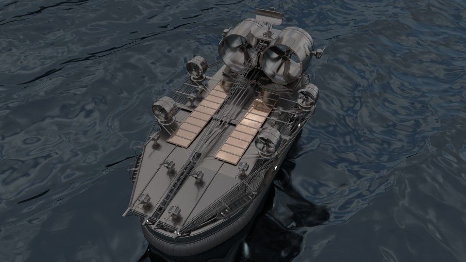 Big Hovercraft design High-Poly free 3D model animated rigged | CGTrader