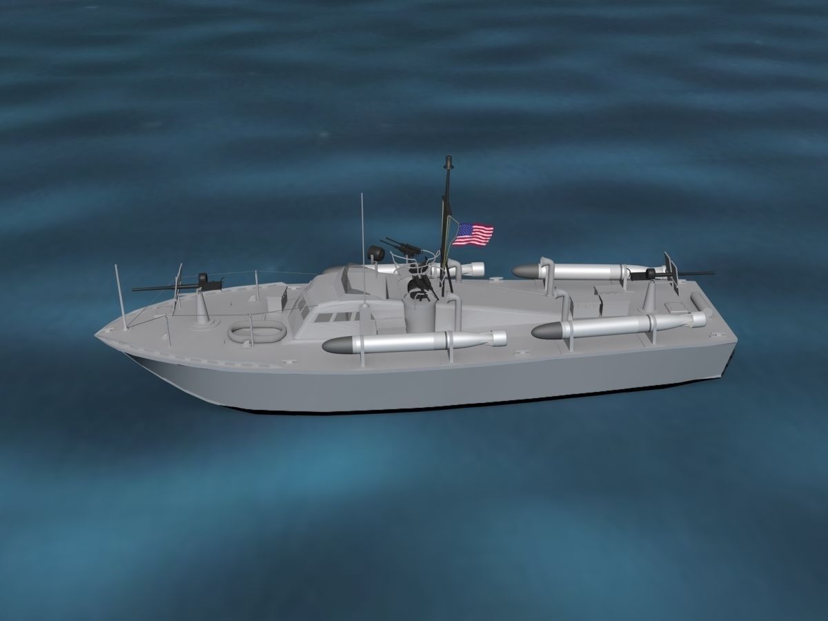Higgins Class PT Boat PT00 3D Model rigged .max .obj .3ds .dxf .stl ...