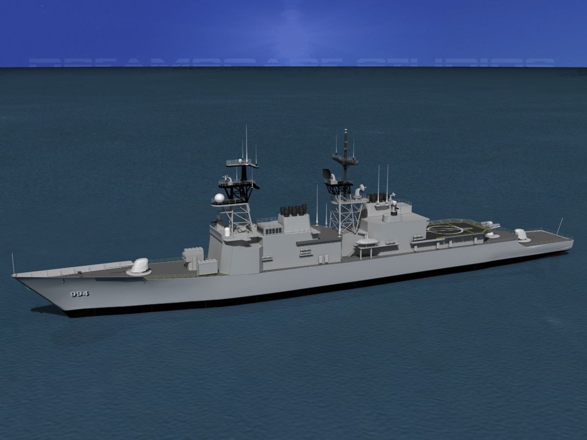 Kidd Class Destoyer DDG 994 USS Callaghan 3D model rigged | CGTrader