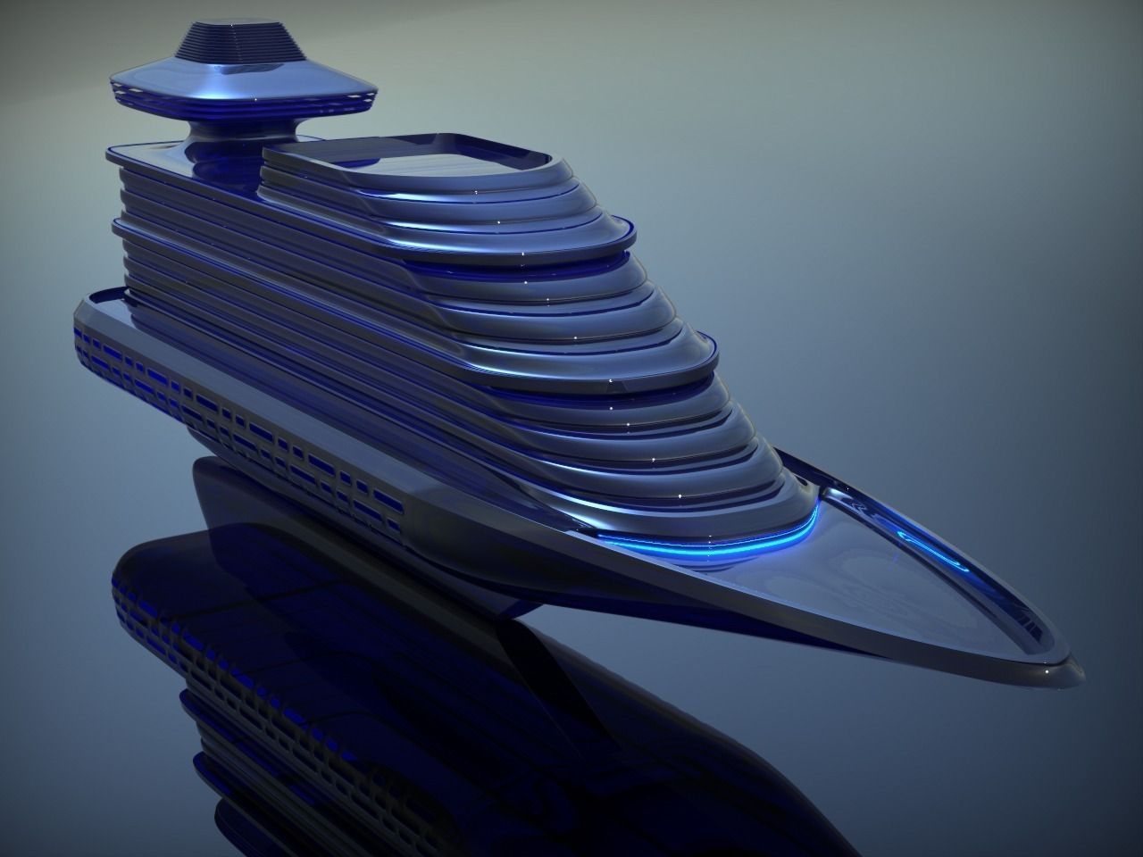 Futuristic Ship 3D Model .obj - CGTrader.com