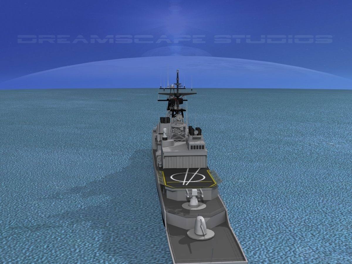Spruance Class DD972 USS Oldendorf 3D model rigged | CGTrader