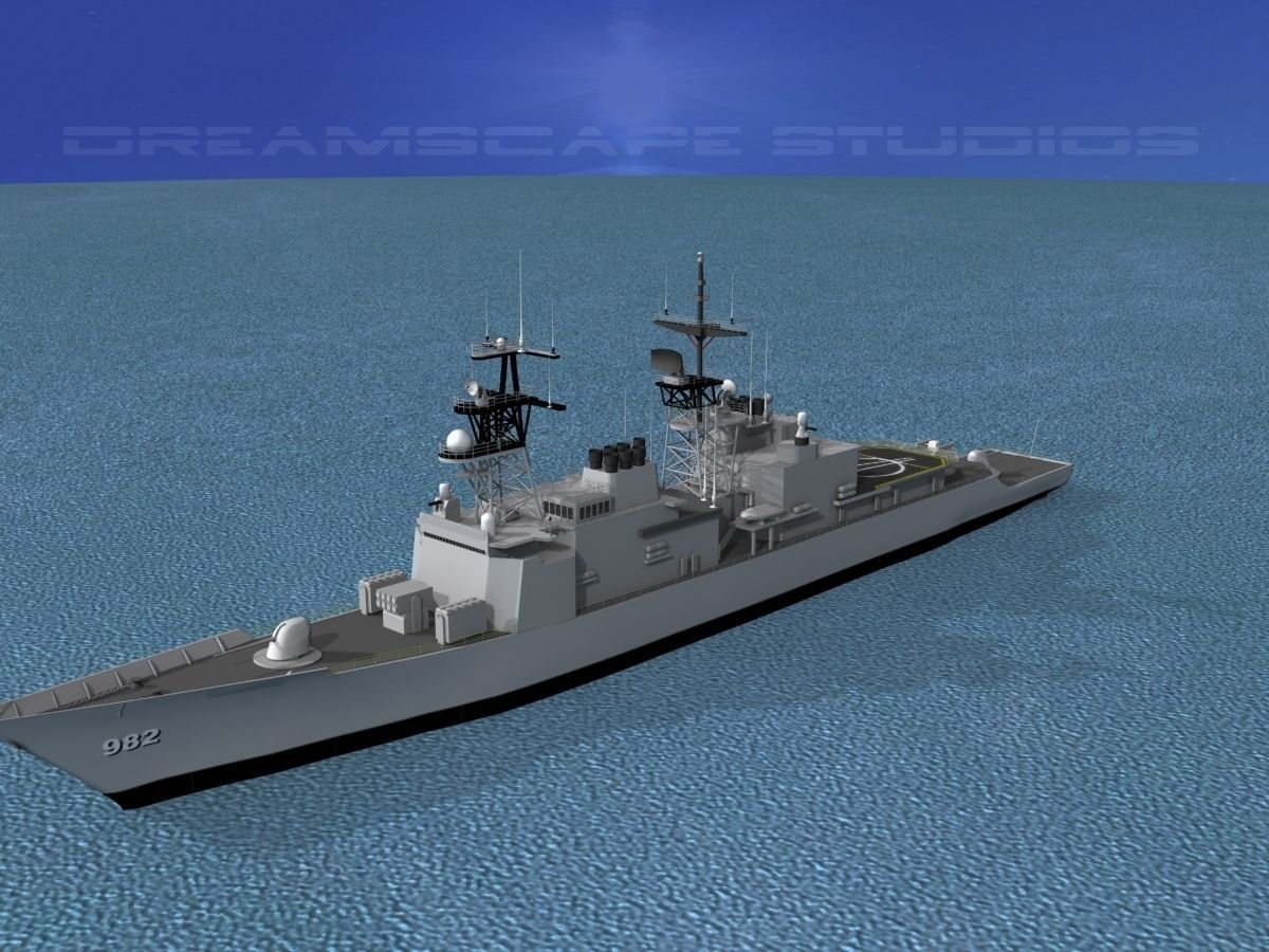 Spruance Class DD982 USS Nicholson 3D model rigged | CGTrader