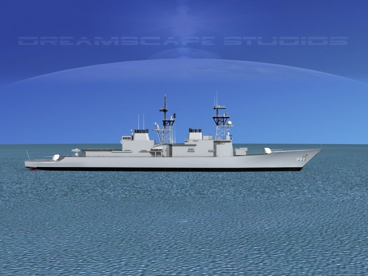 Spruance Class DD982 USS Nicholson 3D model rigged | CGTrader