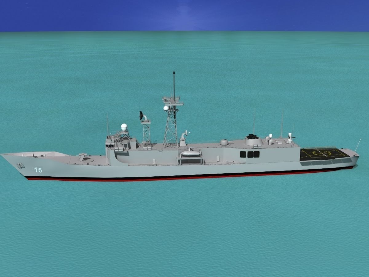 FFG-15 USS Estocin Perry Class Frigate 3D model rigged | CGTrader