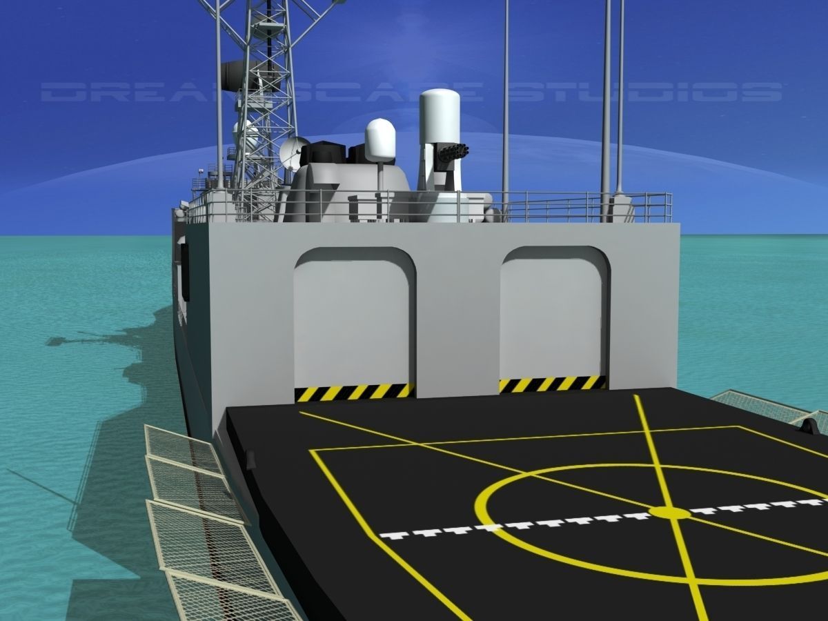 FFG-15 USS Estocin Perry Class Frigate 3D model rigged | CGTrader