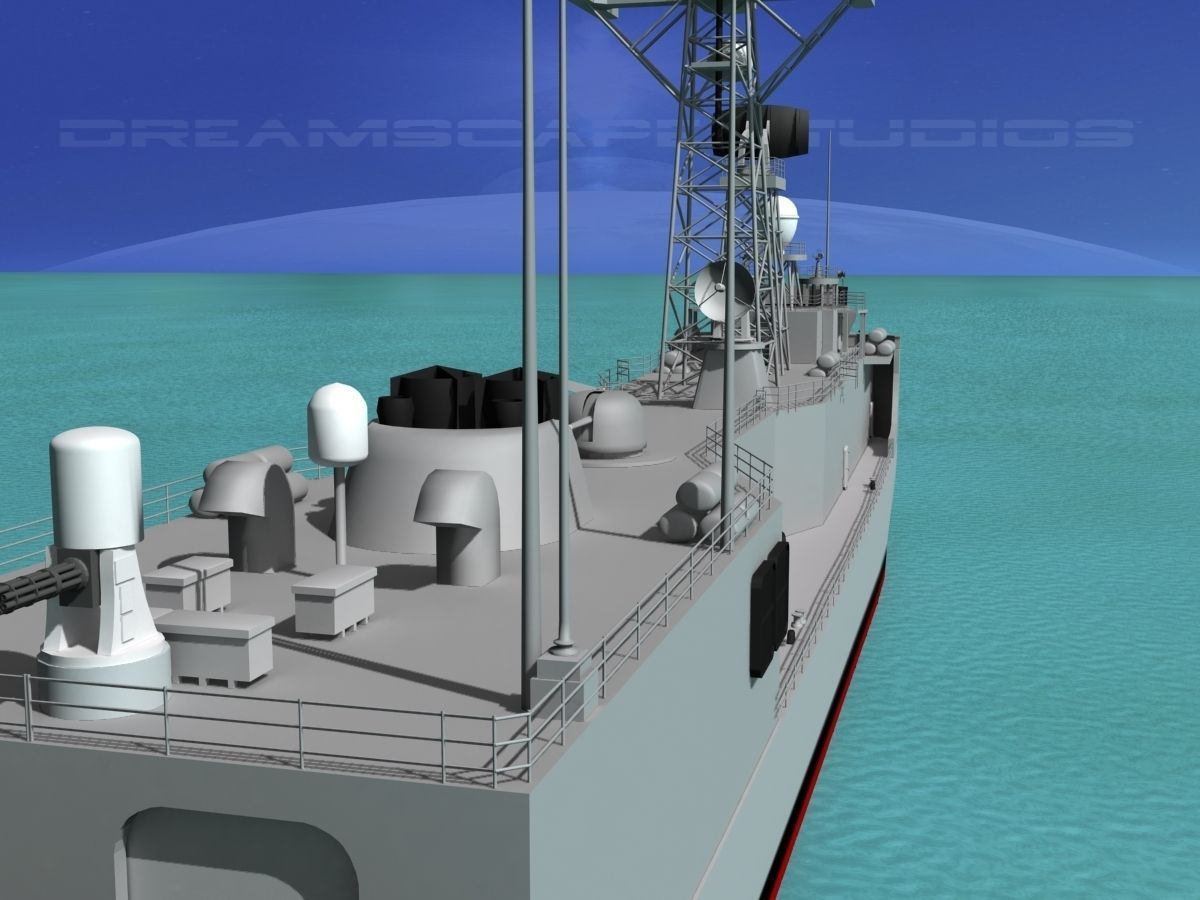 FFG-52 USS Carr Perry Class Frigate 3D model rigged | CGTrader
