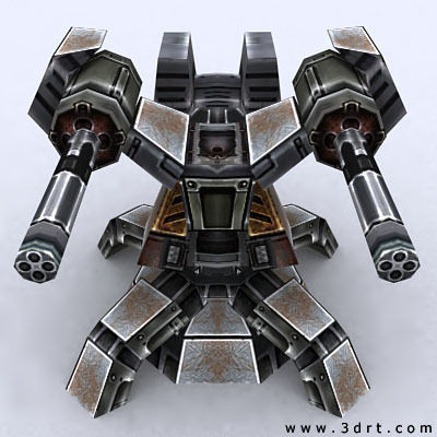 3D model 3DRT - Sci-Fi Forces - AA Gun 4 VR / AR / low-poly | CGTrader