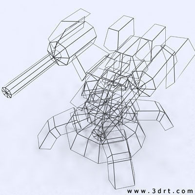 3D model 3DRT - Sci-Fi Forces - AA Gun 4 VR / AR / low-poly | CGTrader