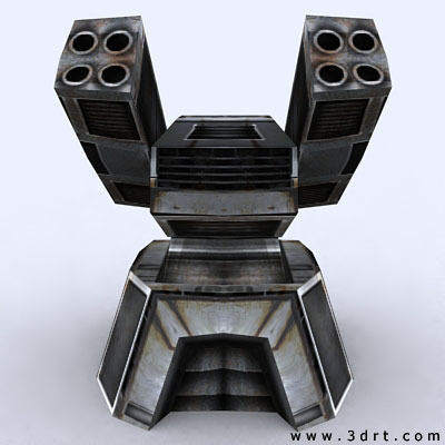 3D model 3DRT - Sci-Fi Forces - AA Gun 3 VR / AR / low-poly | CGTrader