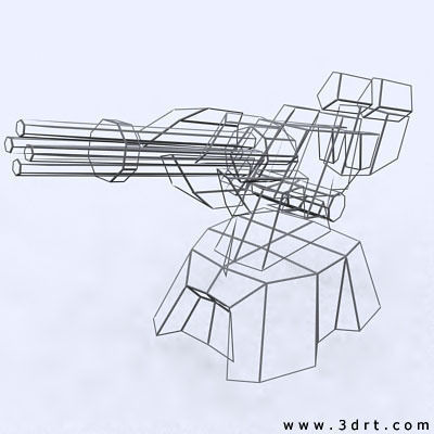 3D model 3DRT - Sci-Fi Forces - AA Gun 2 VR / AR / low-poly | CGTrader