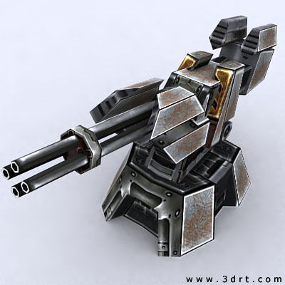 3D model 3DRT - Sci-Fi Forces - AA Gun 2 VR / AR / low-poly | CGTrader