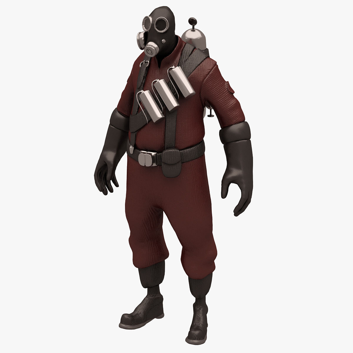 Pyro 2 TEAM FORTRESS 2 Not Rigged 3D Model Game ready .max .obj .fbx ...
