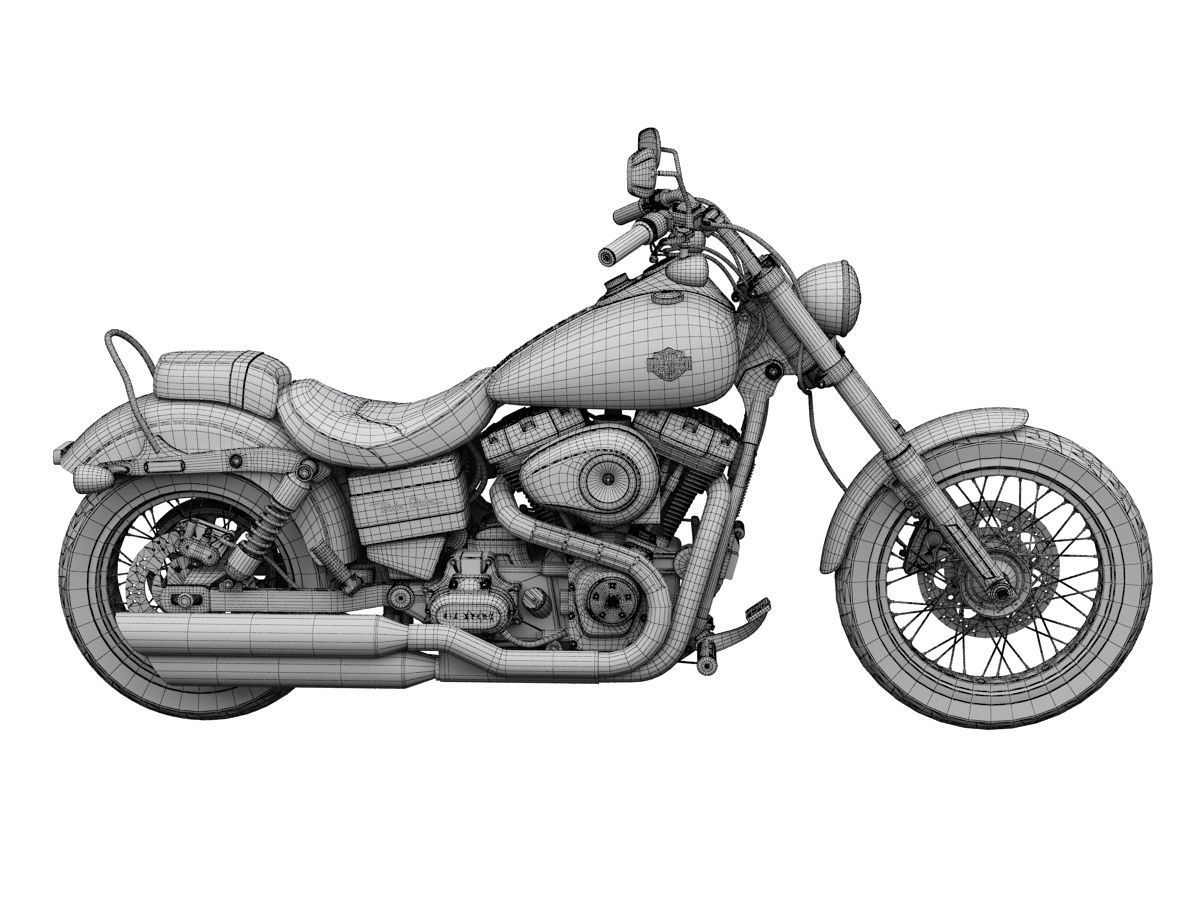 Harley-Davidson FXDWG Dyna Wide Glide 2015 3D model | CGTrader