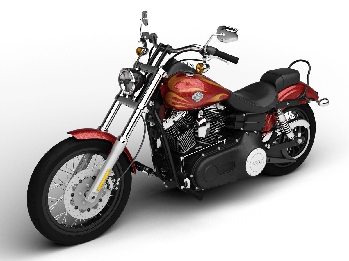 Harley-Davidson FXDWG Dyna Wide Glide 2015 3D Model .max .obj .3ds .fbx ...