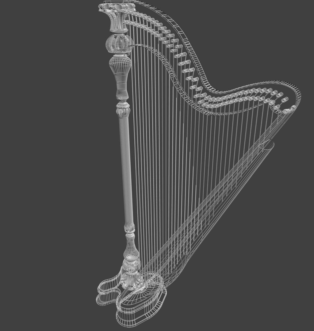 harp new 3D Model .obj .3ds .fbx .blend .dae .mtl - CGTrader.com