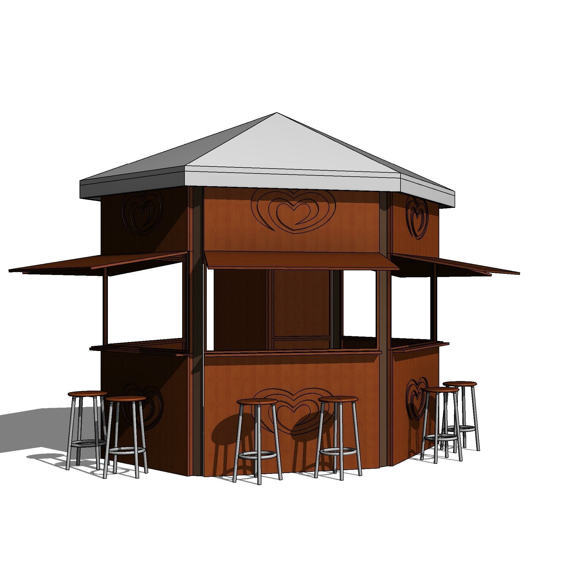 Algida stand kiosk gazebo 3D model | CGTrader