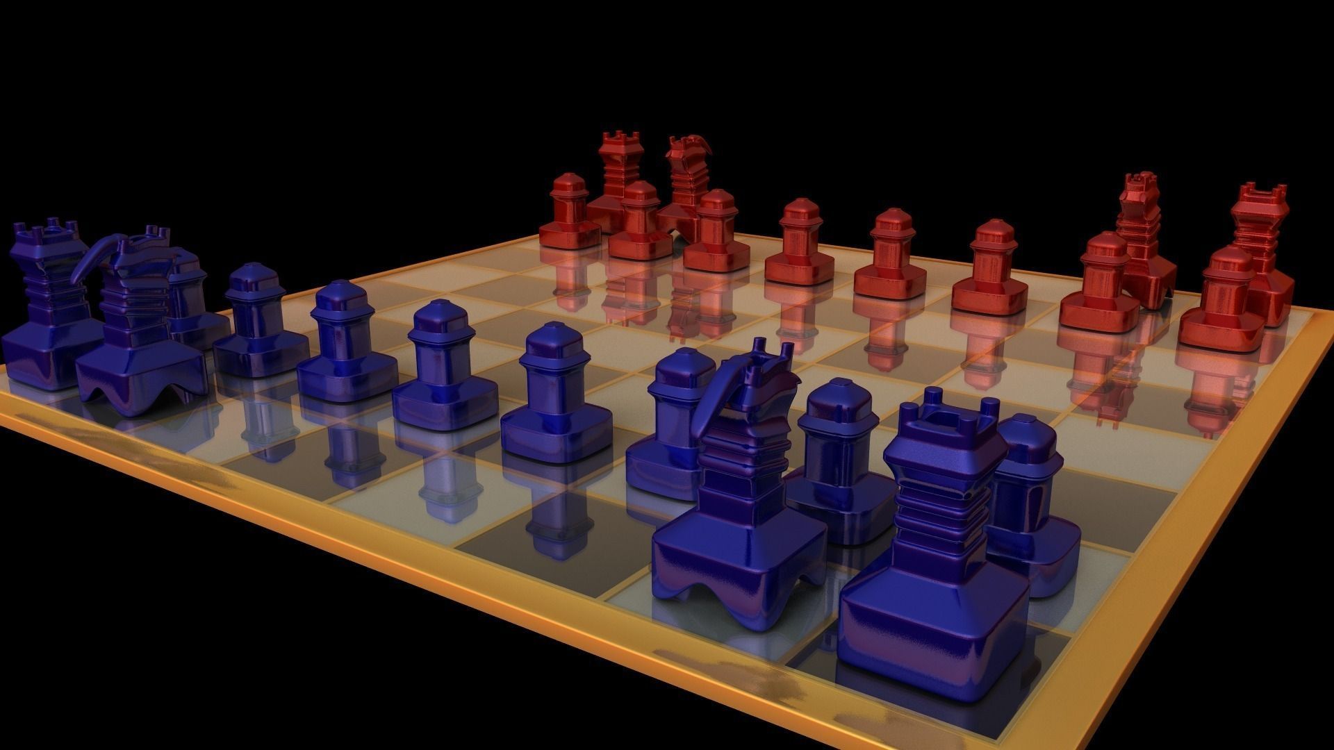 chess board and chairs free 3D model | CGTrader