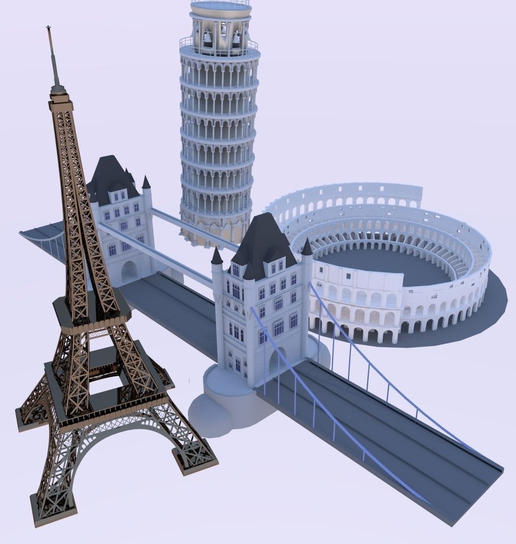 Landmark pack 3D Model .obj .3ds .fbx .blend .dae .mtl - CGTrader.com
