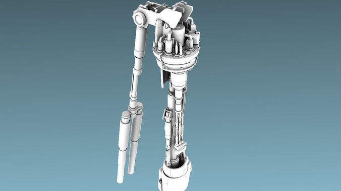 Sci Fi parts of Pole with cables and futur... 3D Model MAX - CGTrader.com