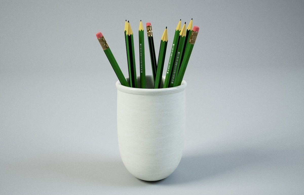 Pencil Pot 3D Model .max .obj .mtl - CGTrader.com