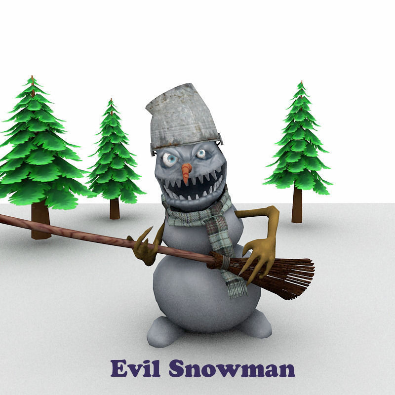 Evil Snowman for Unity 3D Model Game ready animated rigged ...