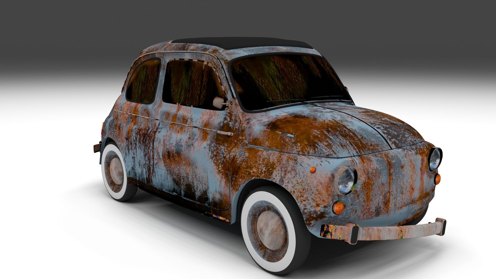 3D model Rusty FIat 500 Nuova VR / AR / low-poly | CGTrader