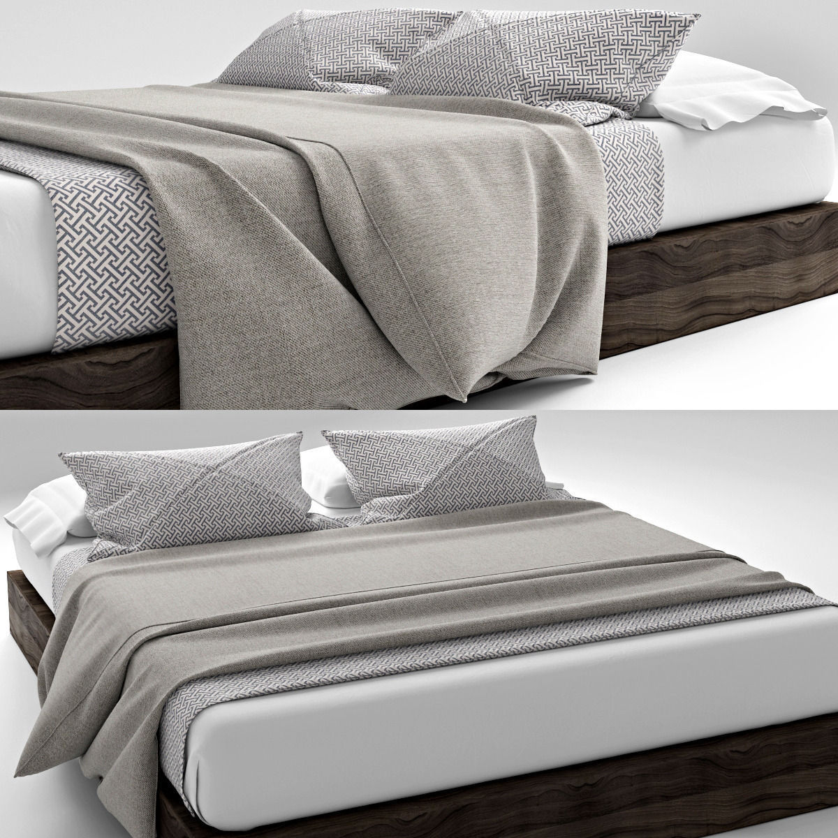 Bedclothes grey 3D Model .max .obj .fbx - CGTrader.com