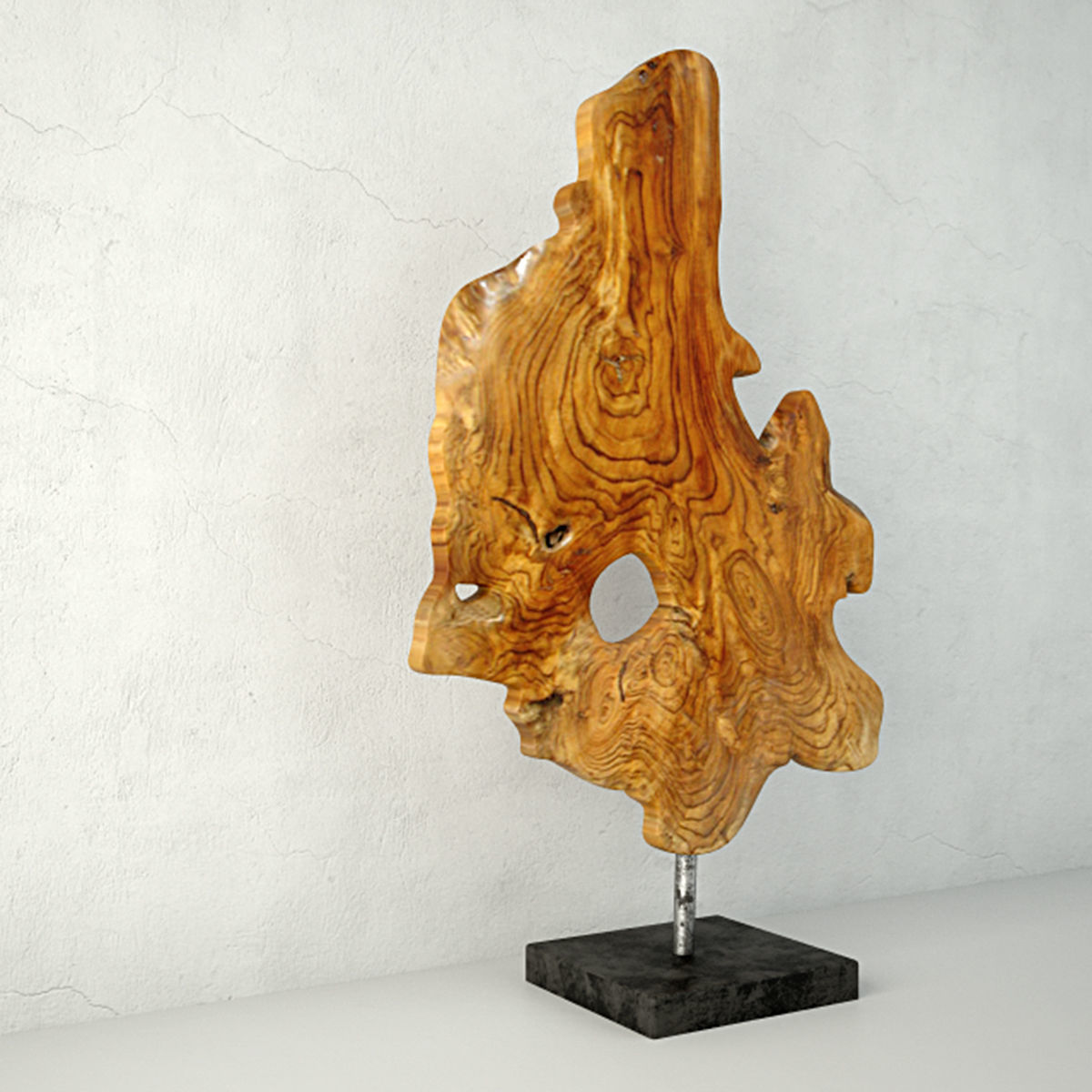 Teak Wood Table Top Decoration 3D model | CGTrader