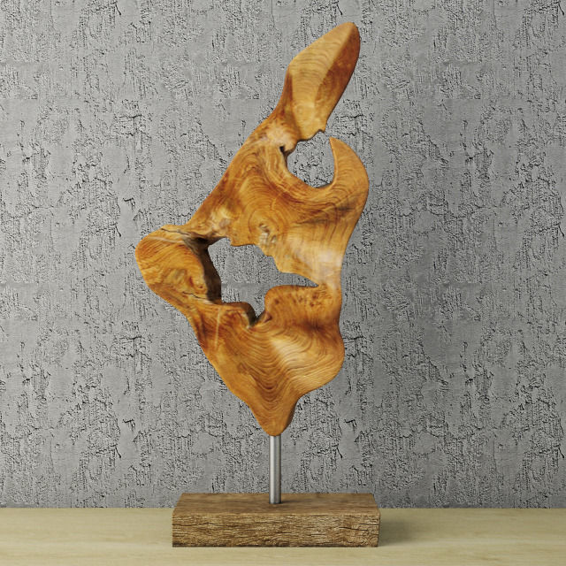 Teak Wood Table Top Decoration 3D model | CGTrader