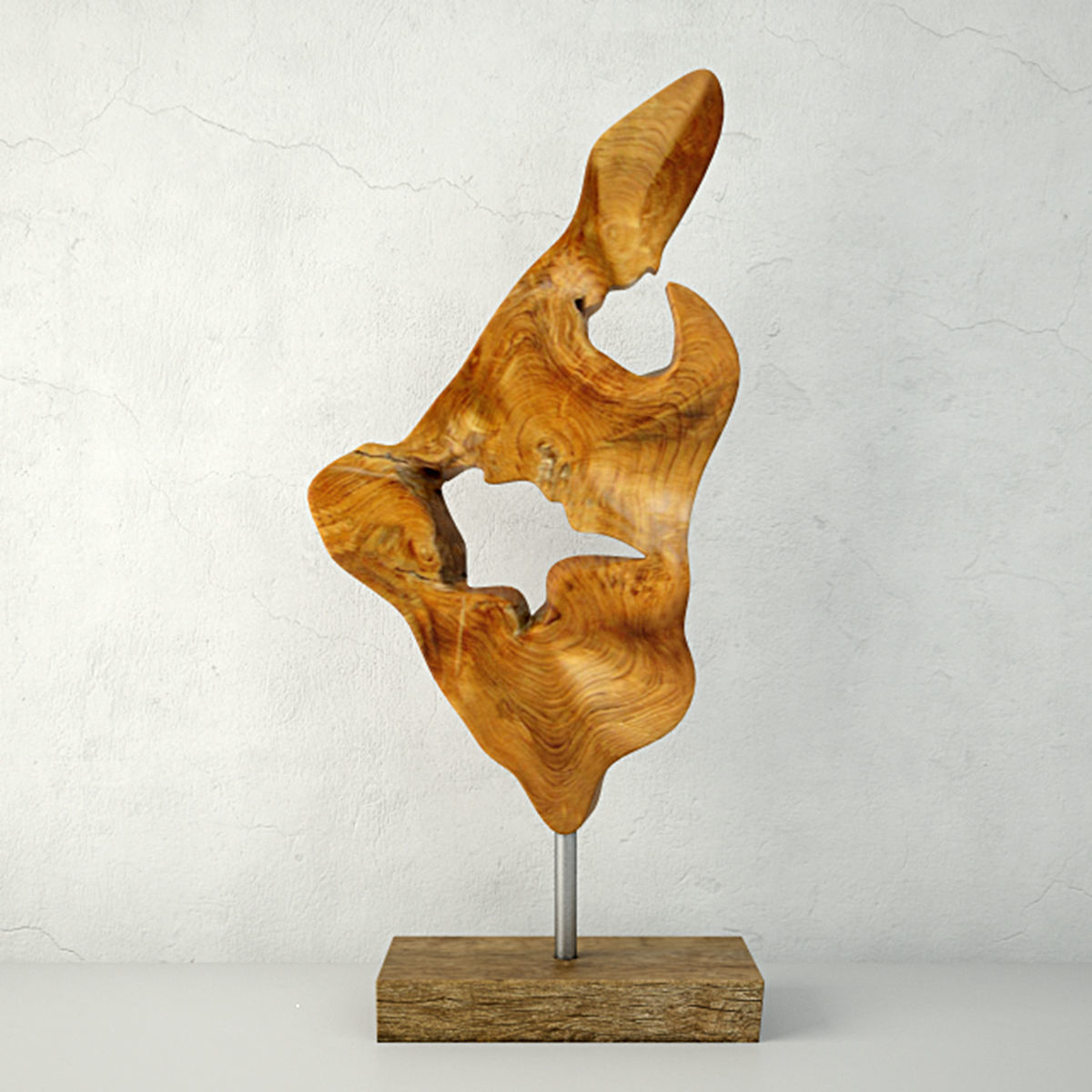 Teak Wood Table Top Decoration 3D model | CGTrader