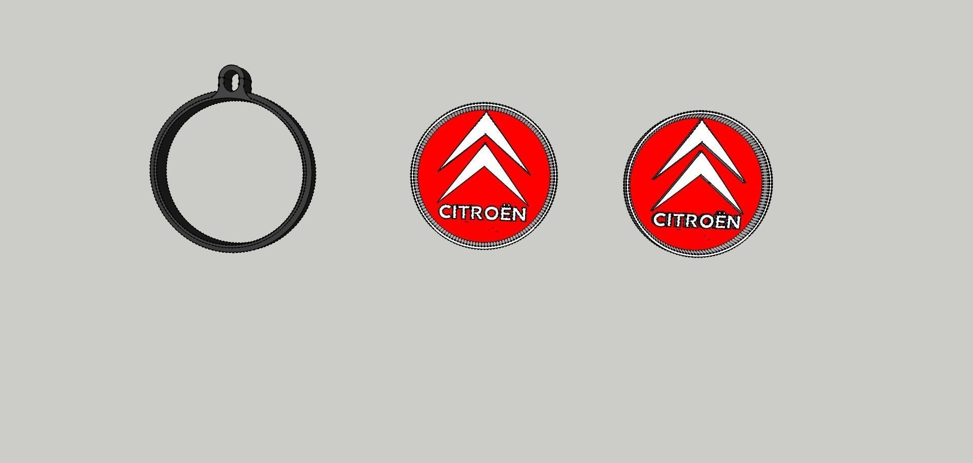 Classic Citroen double-sided keyring 3D model 3D printable | CGTrader