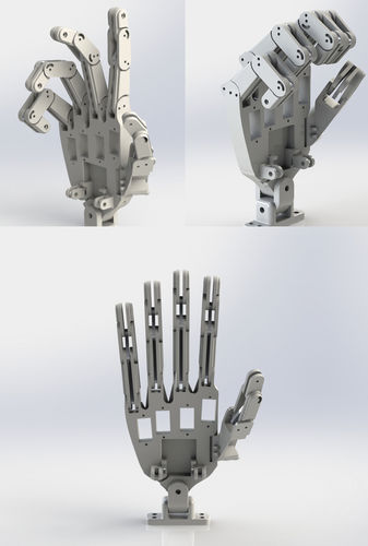 Animatronic hand model 3D Model 3D printable .sldprt .sldasm .slddrw ...