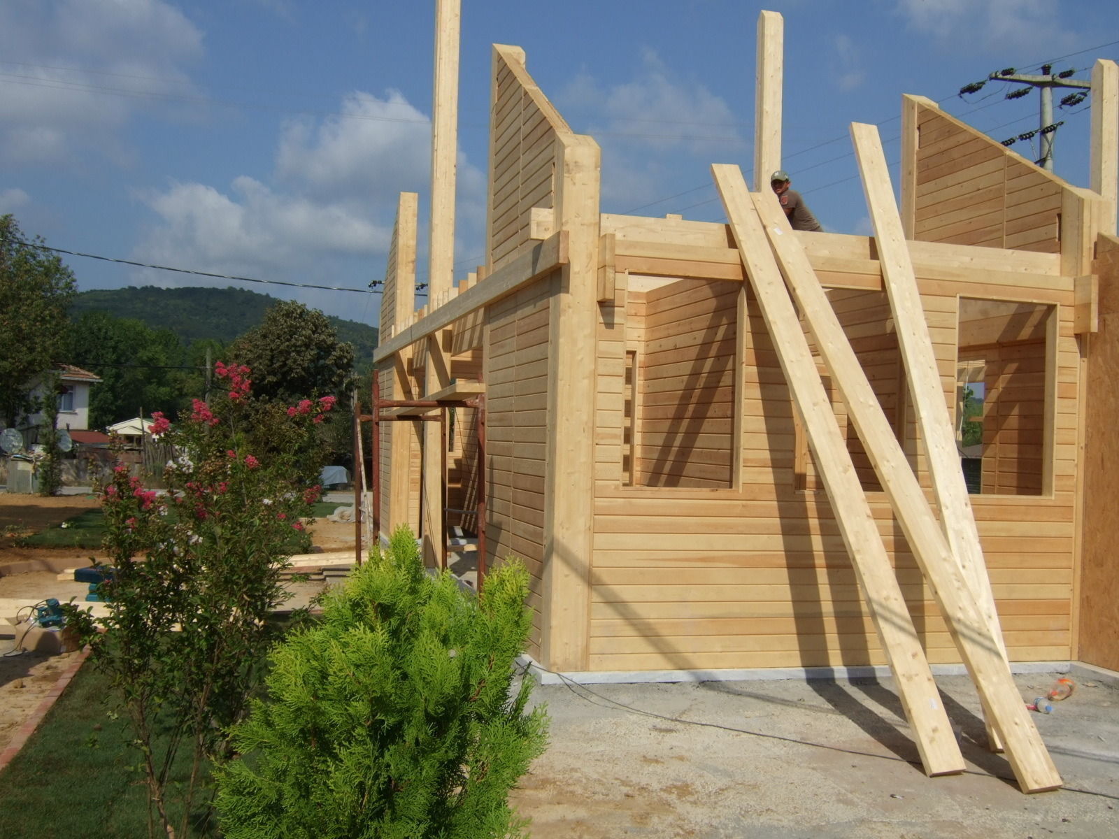 Timber Frame Office Building 3D model animated | CGTrader