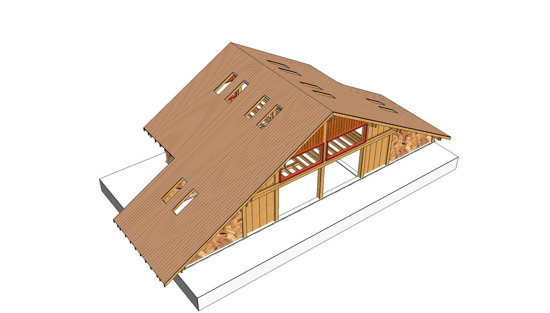Timber Frame Office Building 3D model animated | CGTrader