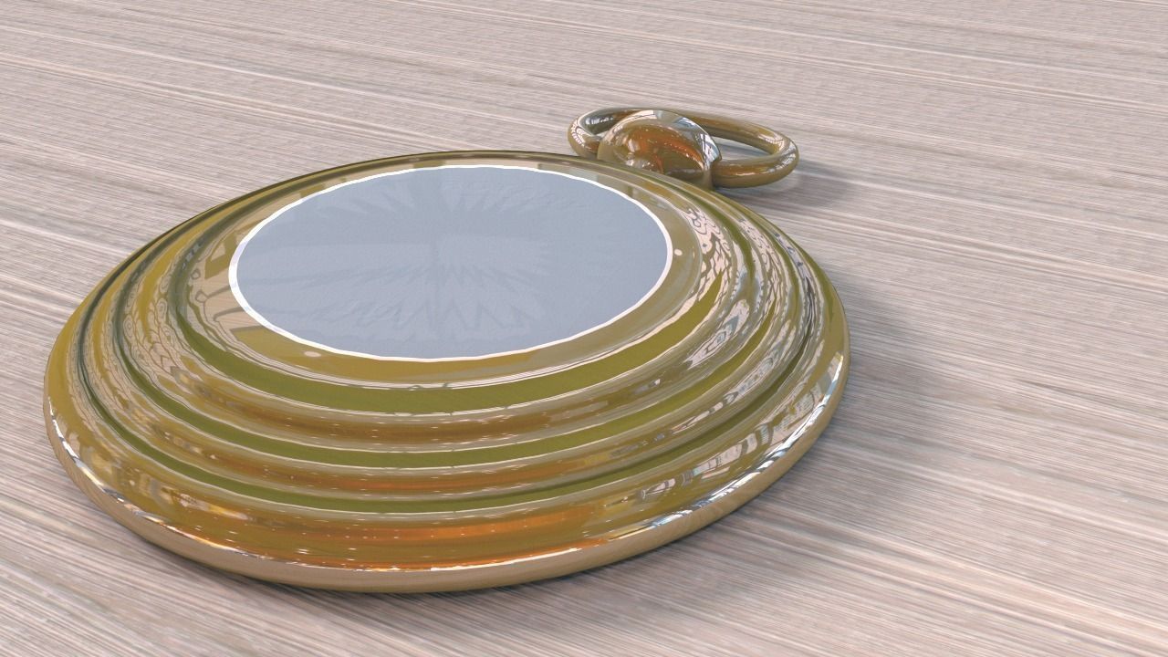 Realistic Golden Pocket Watch free 3D model rigged | CGTrader