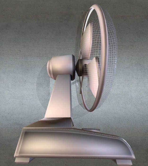 3D model Fan with animation VR / AR / low-poly rigged animated OBJ FBX ...