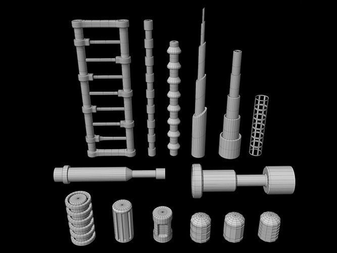 Sci-Fi Construction Kit 3D model | CGTrader