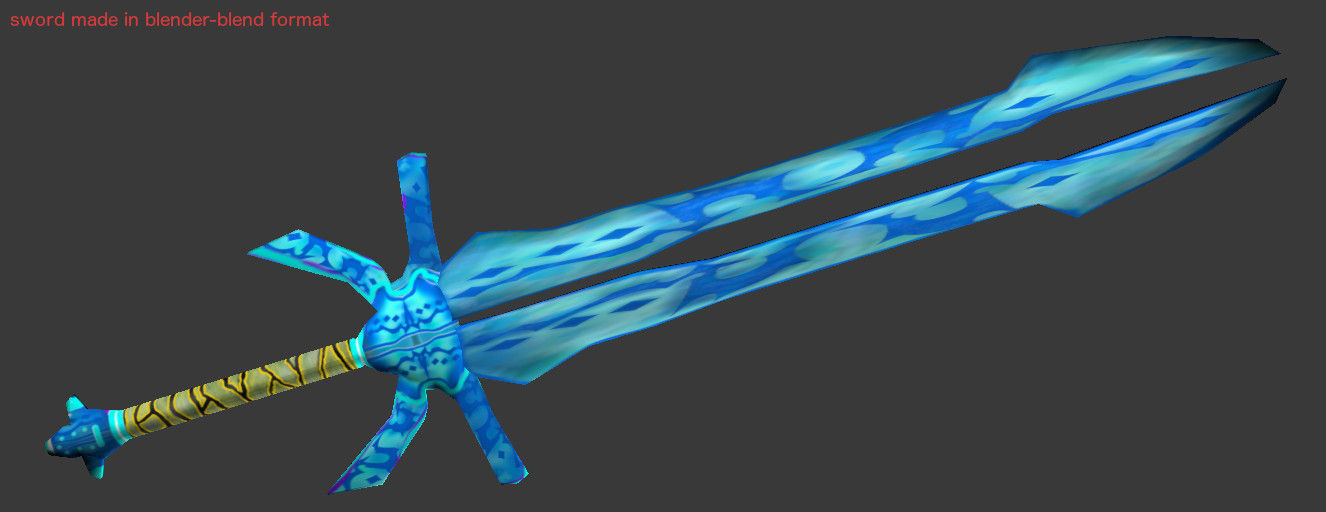 Blue Cartoon Sword 3D model | CGTrader