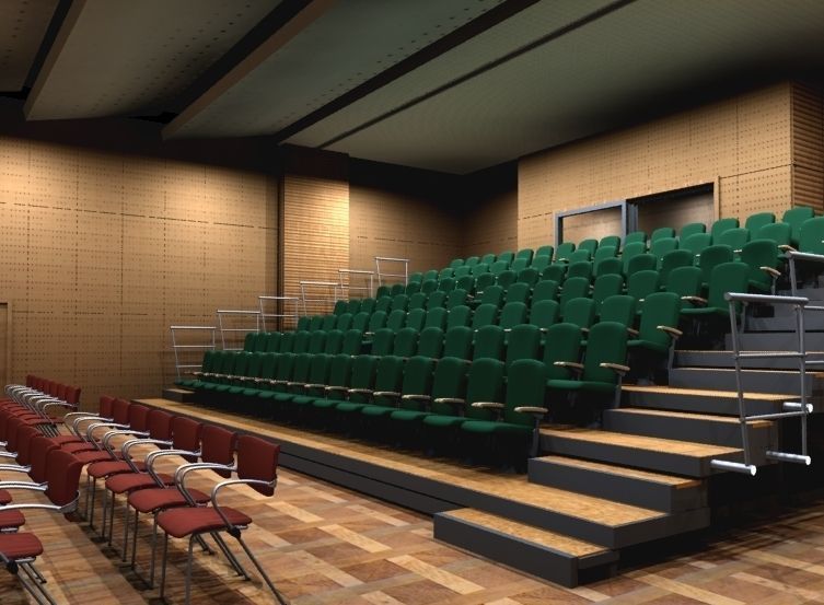 theater retractable seats 3D model animated | CGTrader