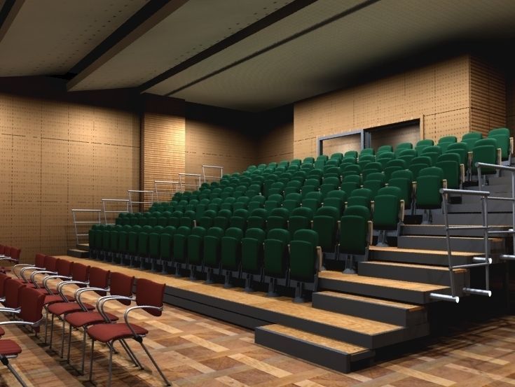 theater retractable seats 3D model animated | CGTrader