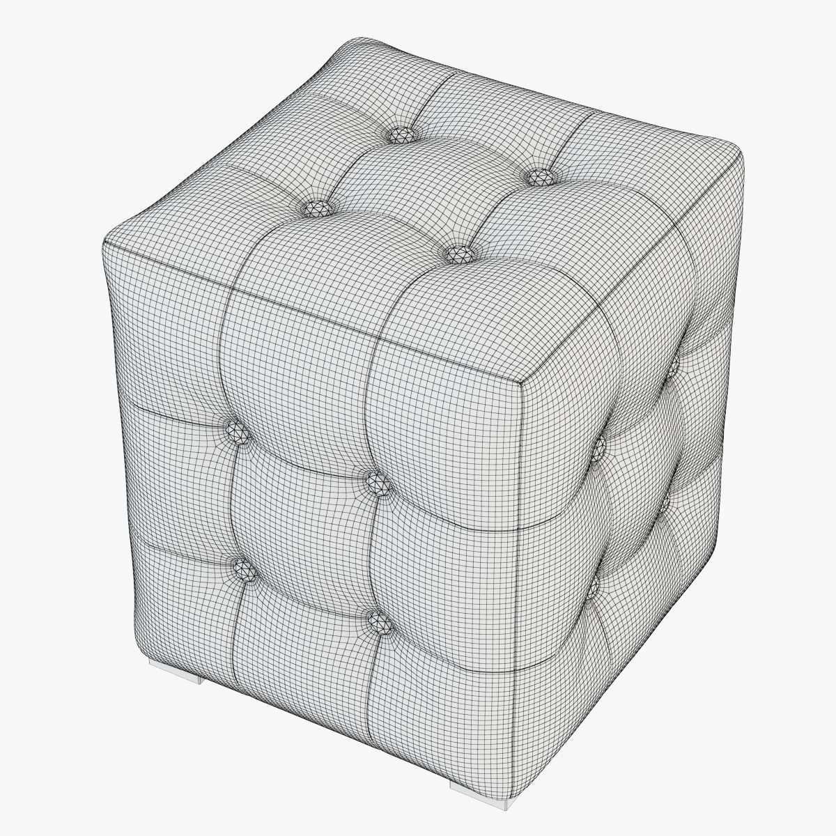 Ottoman with rhinestones 3D model | CGTrader