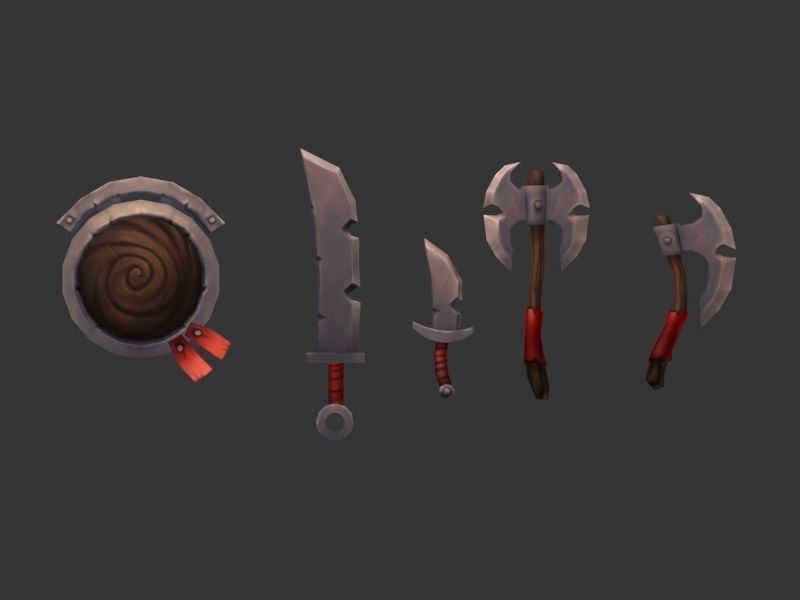 3D model Handpainted Weapon Pack VR / AR / low-poly | CGTrader