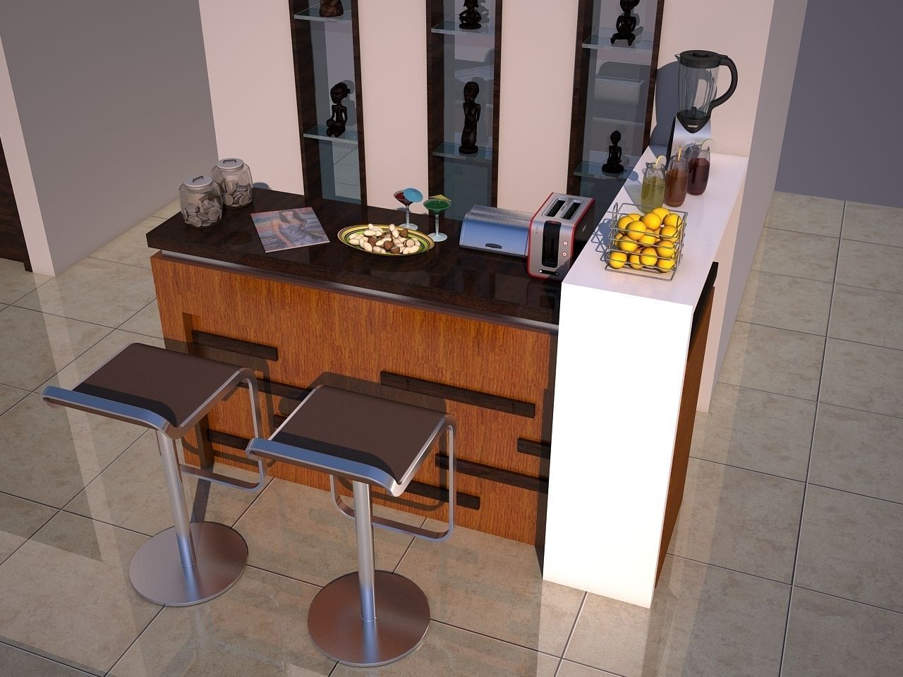 mini table bar simple free 3D model | CGTrader