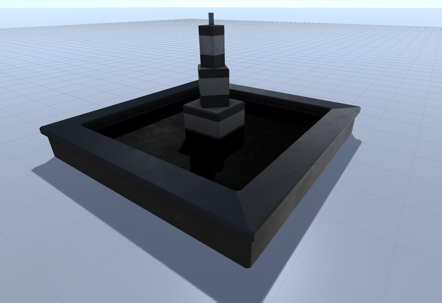 3D model Fountains set fountain in middle of square VR / AR / low-poly ...