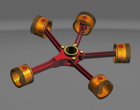 Radial engine free 3D model | CGTrader