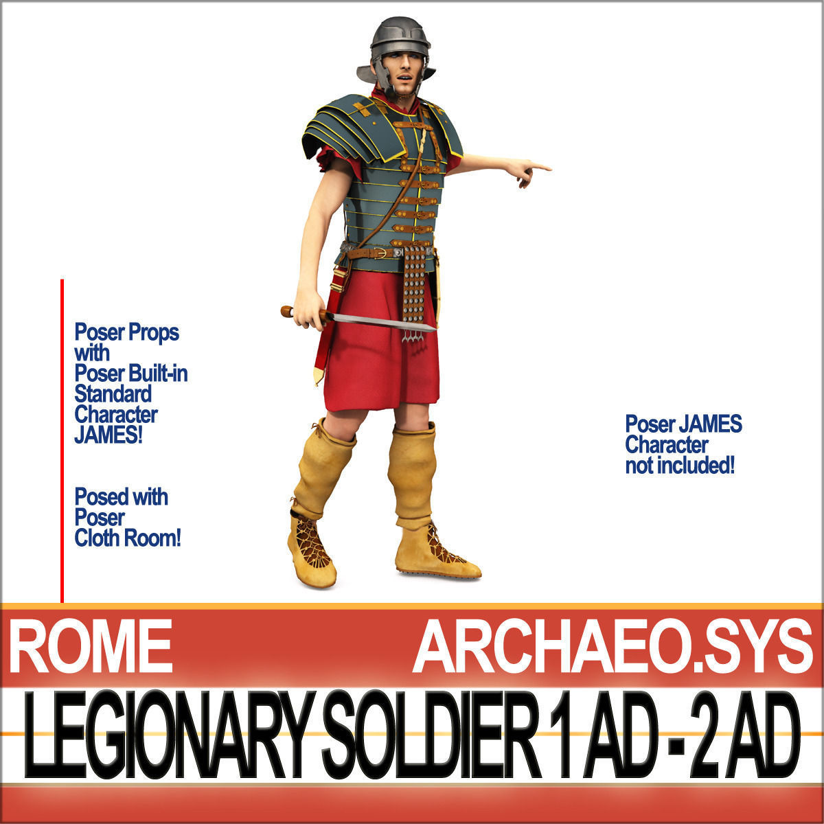 Ancient Rome Legionary Soldier 1 AD 2 AD and Poser Daz Props Set 3D ...