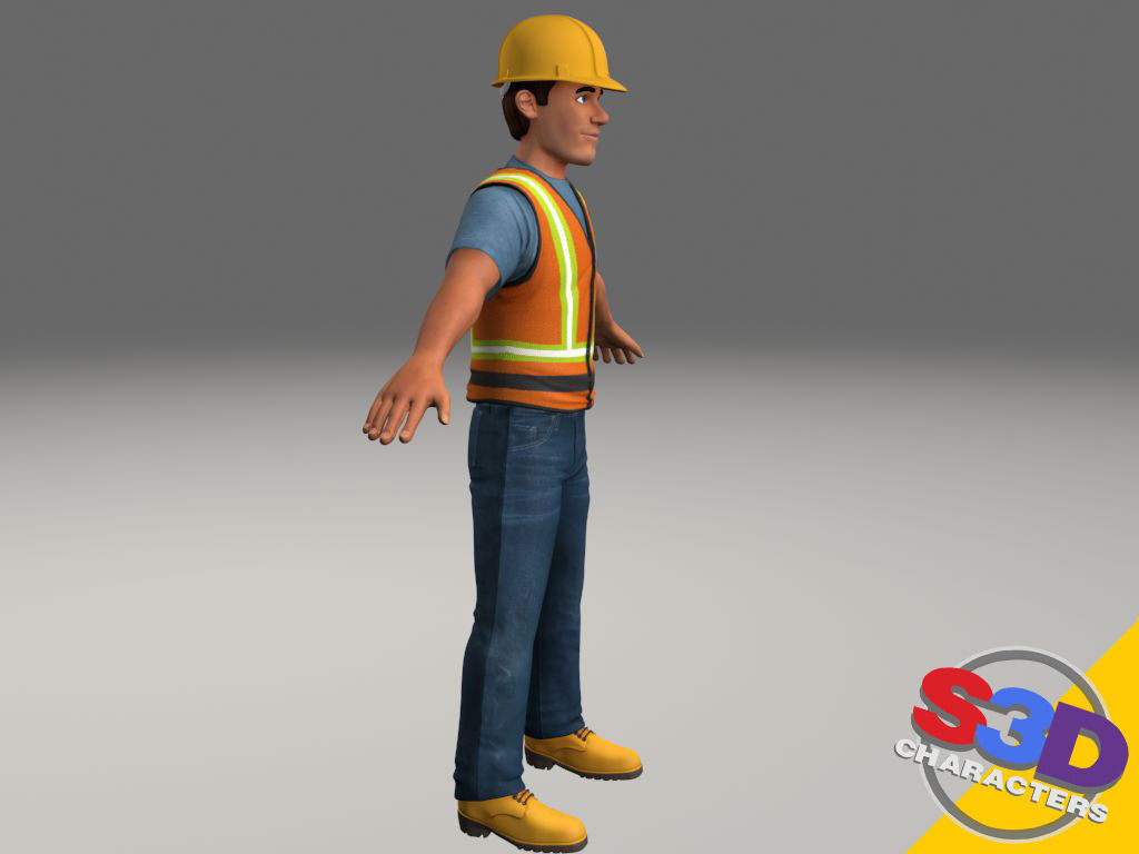 Construction worker 2 3D model | CGTrader