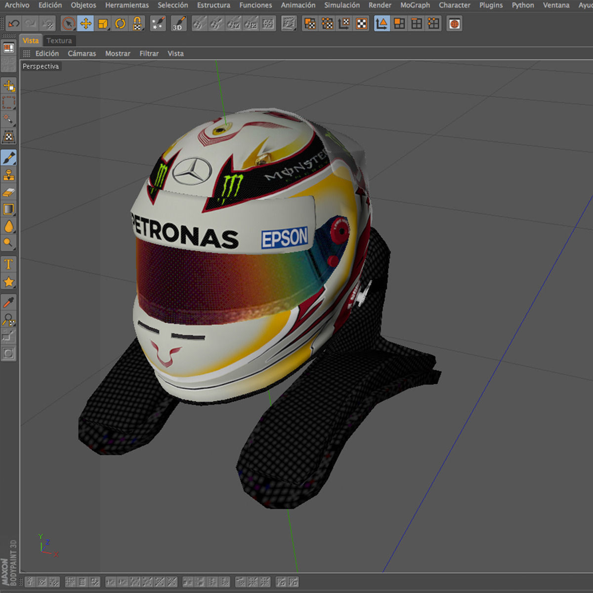 3D model Lewis Hamilton Helmet 2015 VR / AR / low-poly | CGTrader