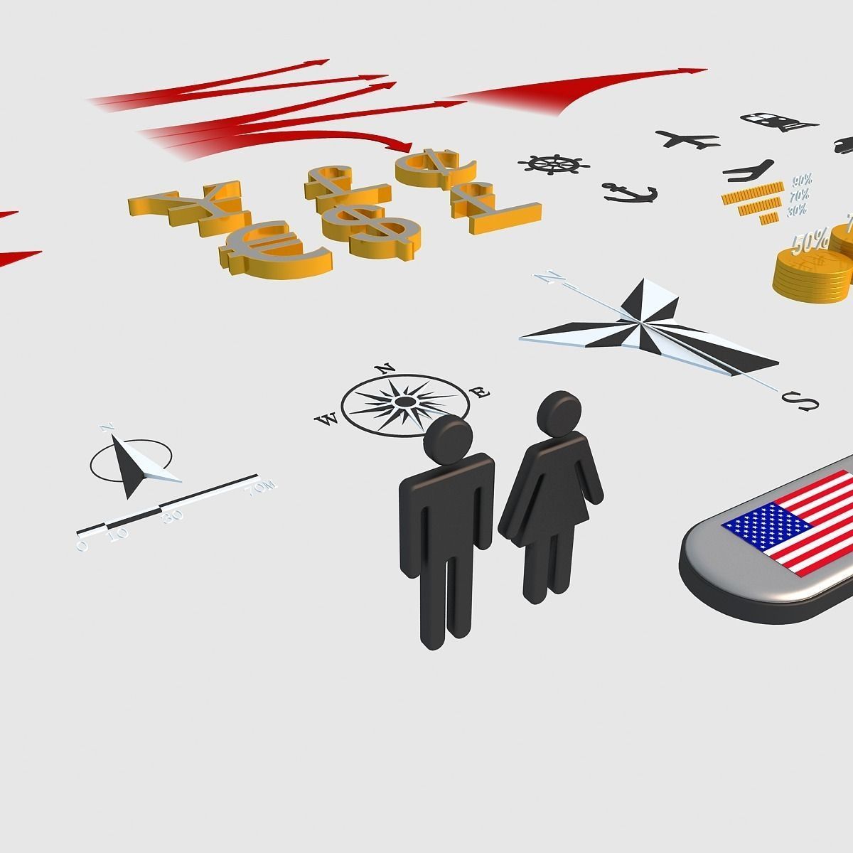 Map sign 3D model | CGTrader