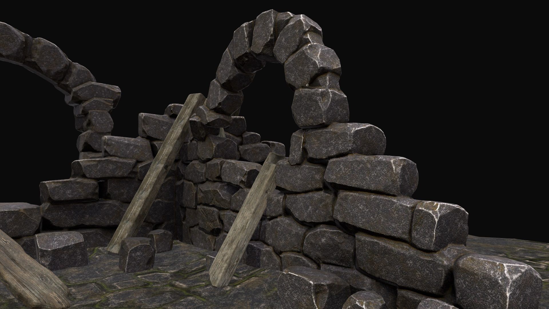 3D model Ruin Set ruins VR / AR / low-poly | CGTrader
